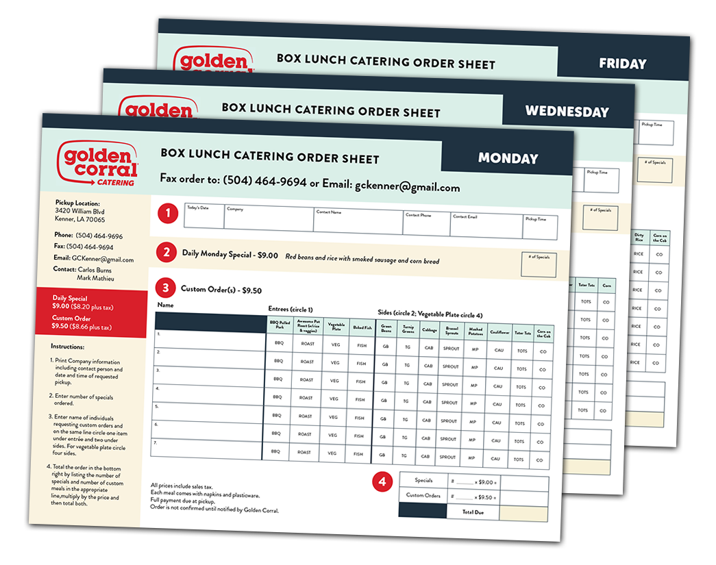 Golden Corral Catering